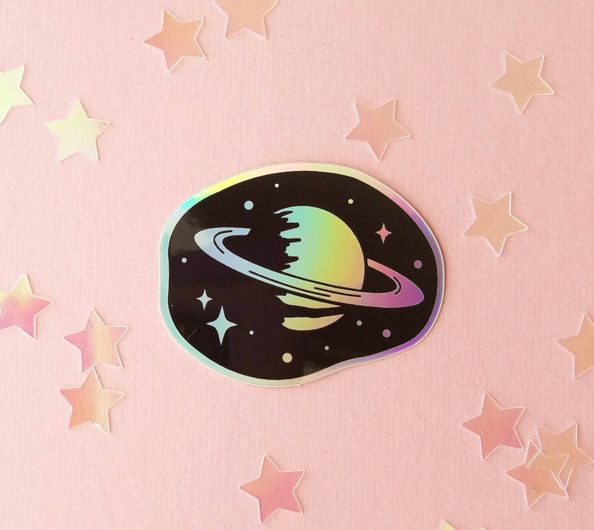 Rainbow Saturn Enamel Pin - Wide Eyed Designs